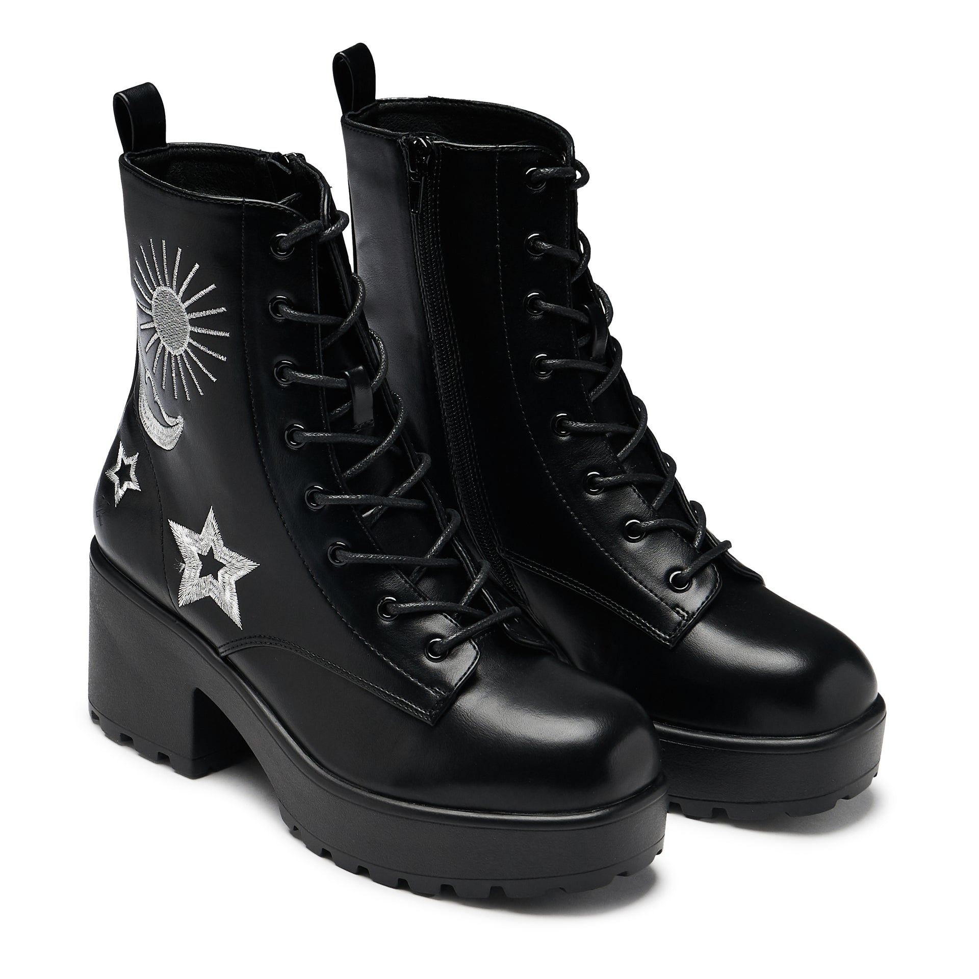Astro Silver Star & Moon Chunky Boots – KOI footwear