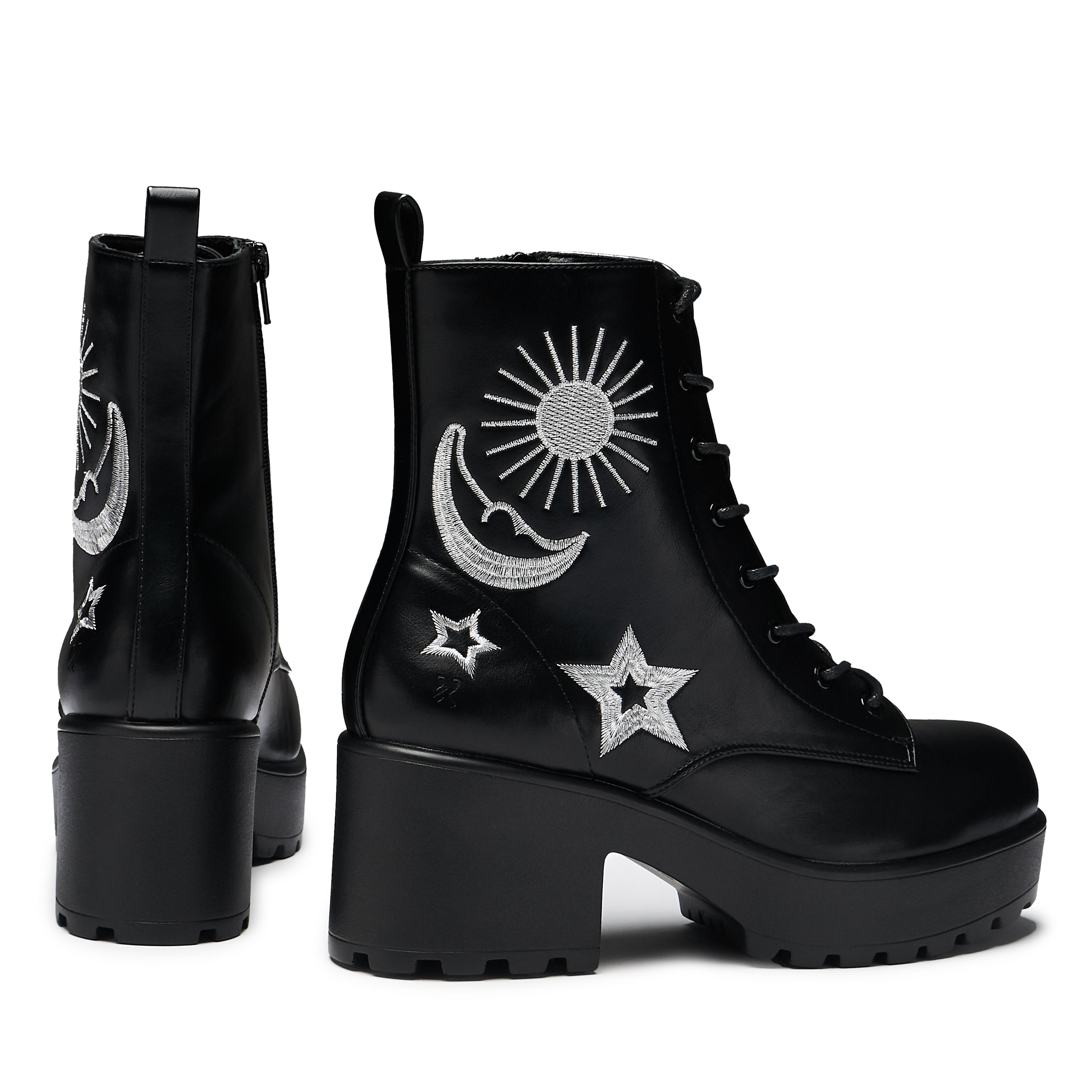Astro Silver Star & Moon Chunky Boots – KOI footwear