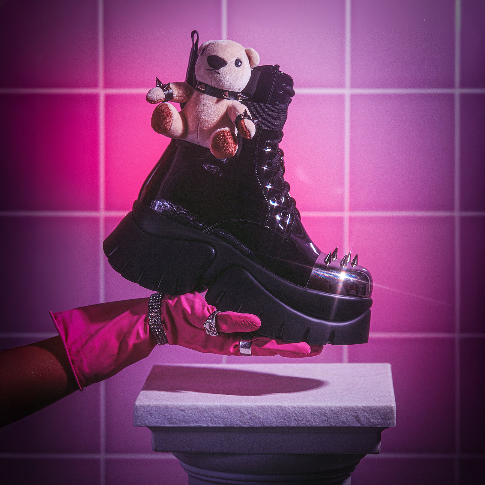 Eddie’s Teddy Platform Spiked Boots - Black – KOI footwear