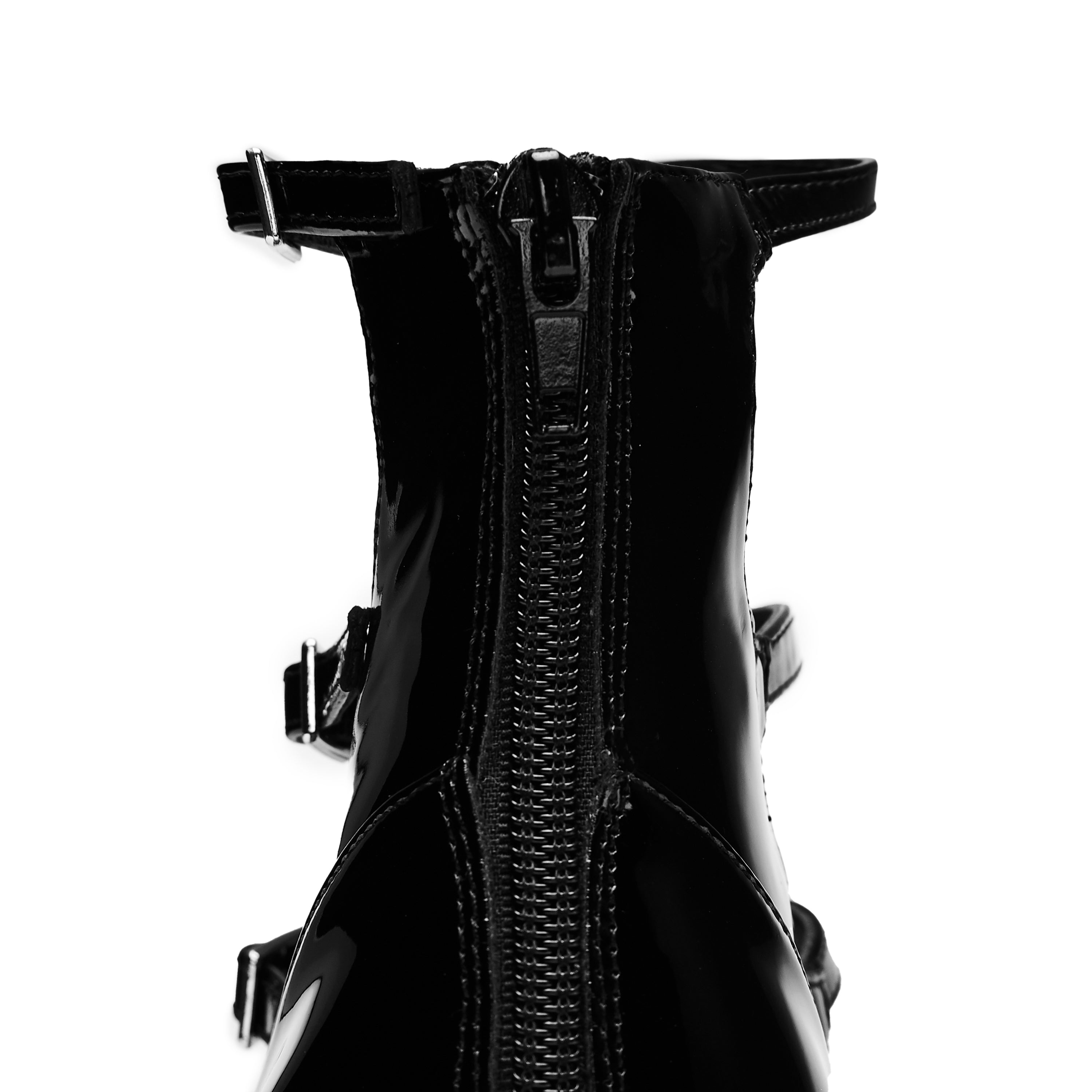 Gurren Strappy Black Patent Platform Heels – KOI footwear