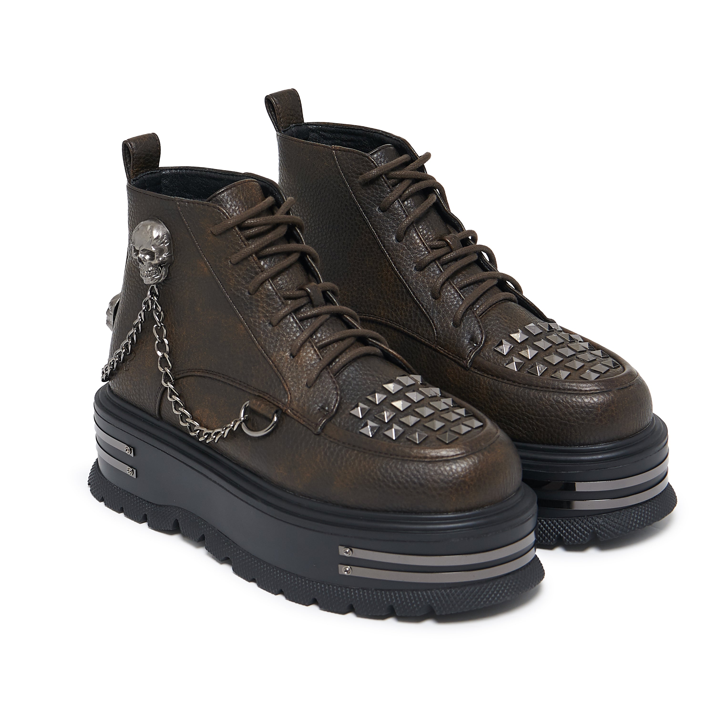 Chained Up Envy Skull Hardware Platform Boots – KOI footwear