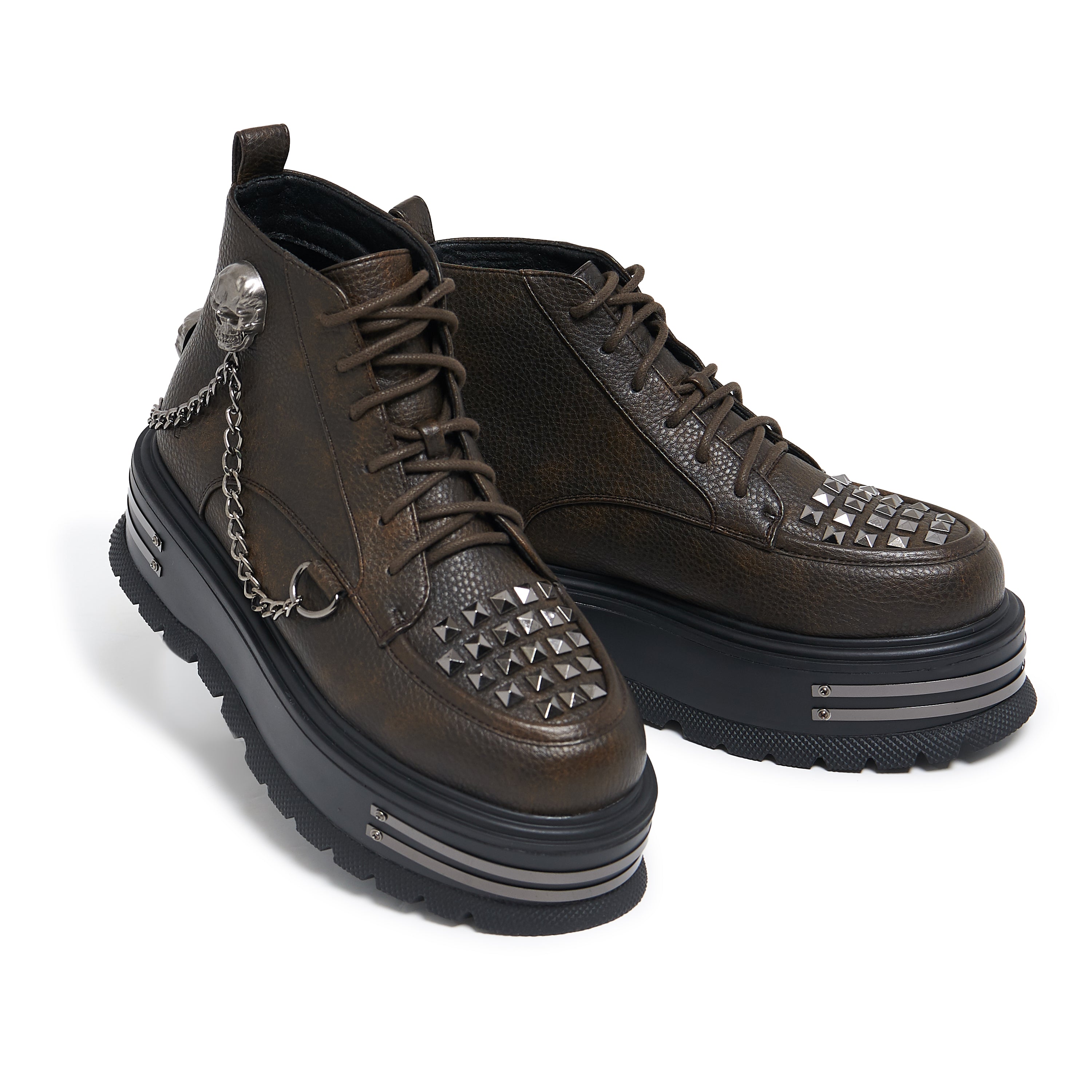 Chained Up Envy Skull Hardware Platform Boots – KOI footwear