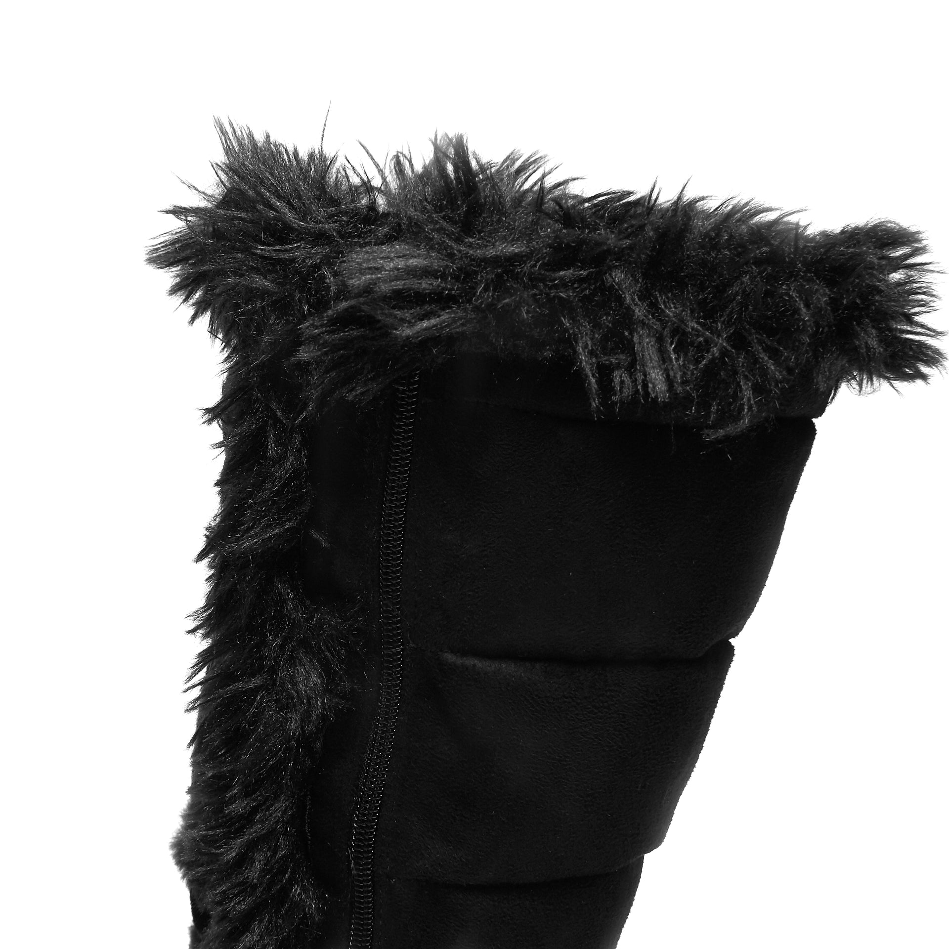 La Push Crescent Platform Faux Fur Long Boots - Black – KOI footwear
