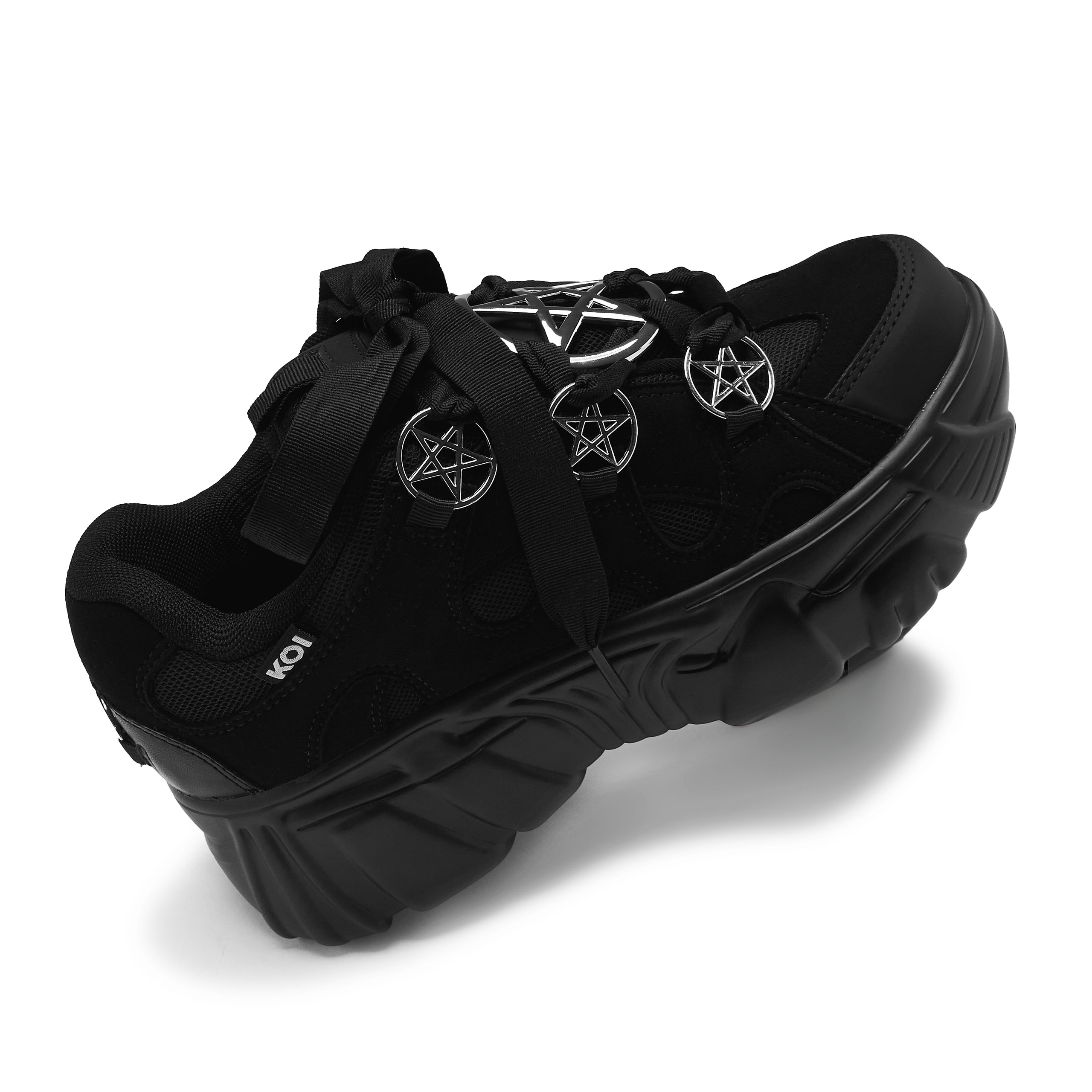 Necromancer Chunky Platform Trainers - Black – KOI footwear