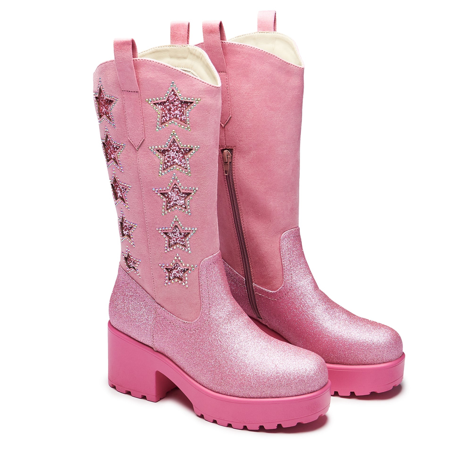 Pastel Supernova Chunky Cowboy Boots - Pink – KOI footwear