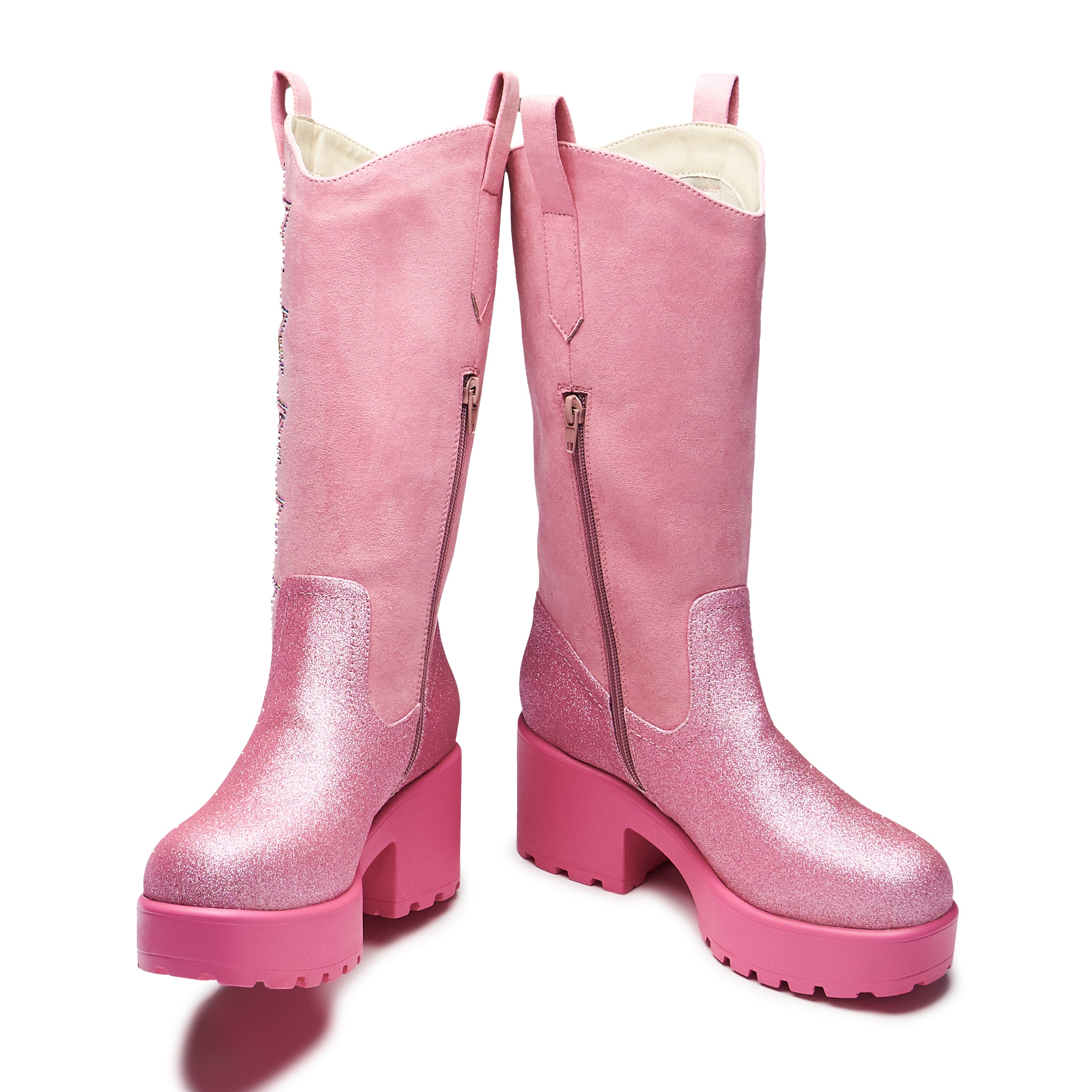 Pastel Supernova Chunky Cowboy Boots - Pink – KOI footwear