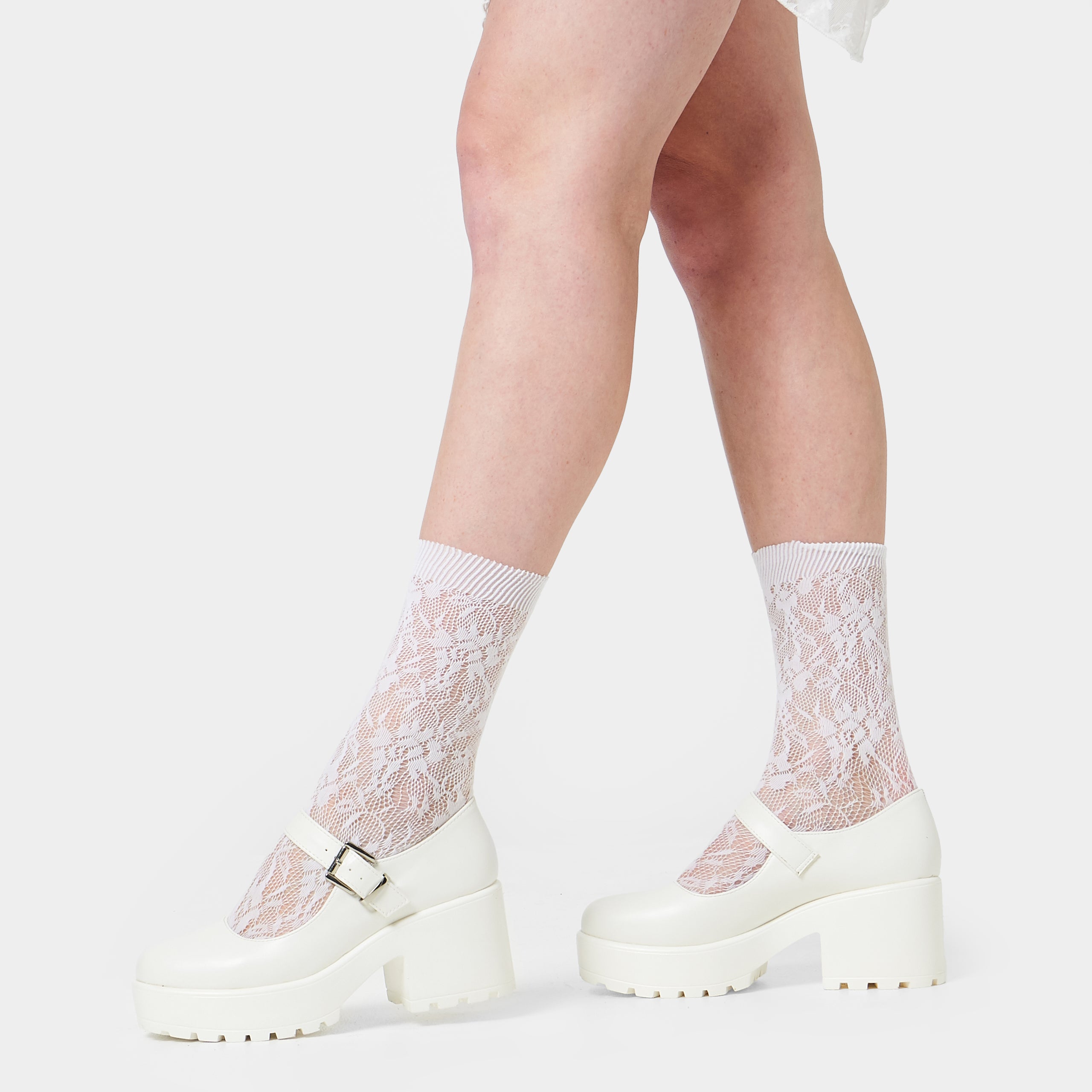 White Chunky Platform Shoes, Heels and Boots - Buy here at KOI footwear