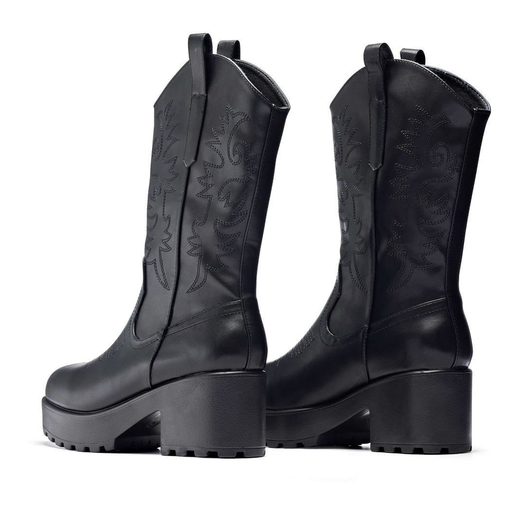 WINTU Long Chunky Western Cowboy Boots – KOI footwear