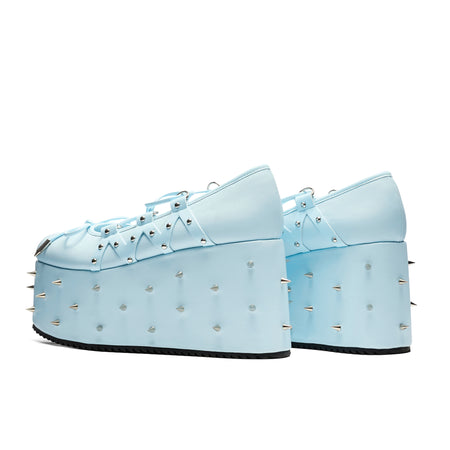 Zorina Lace Up Platform Ballet Shoes - Blue – KOI footwear