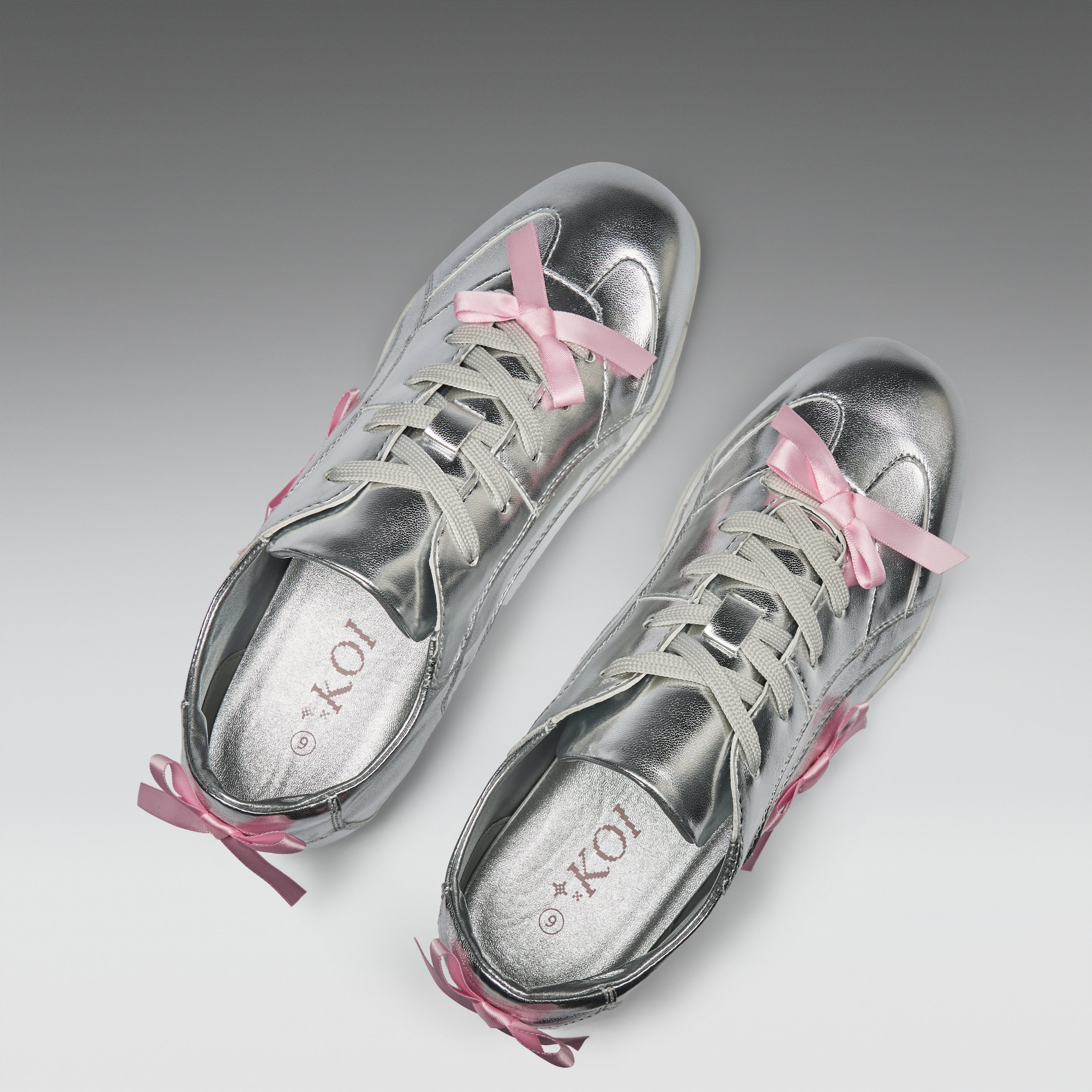 Bambalina Cat Lace up Bow Pumps- Silver – KOI footwear